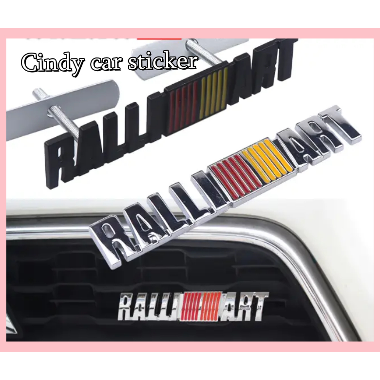 3D Metal Ralliart Chrome Cars Front Grille Sticker Emblem Badge For ...