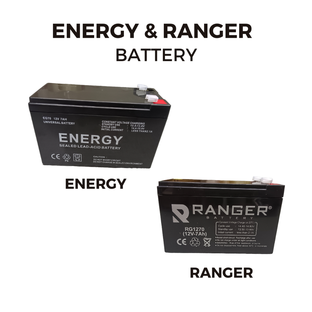 ENERGY Battery / Ranger Battery 12V 7AH Auto gate system | Shopee Malaysia