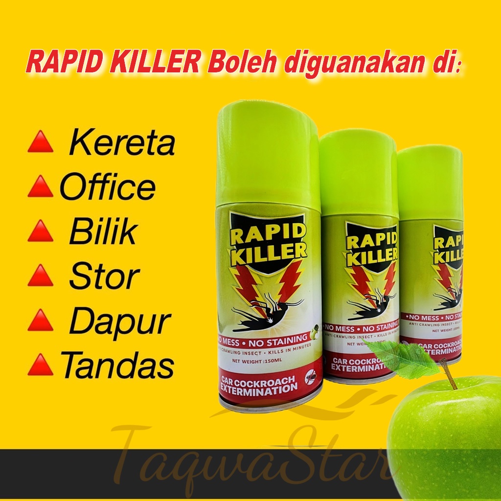 3PCS lipas RAPID KILLER SPRAY LIPAS cockroach killer KERETA KERETA ...