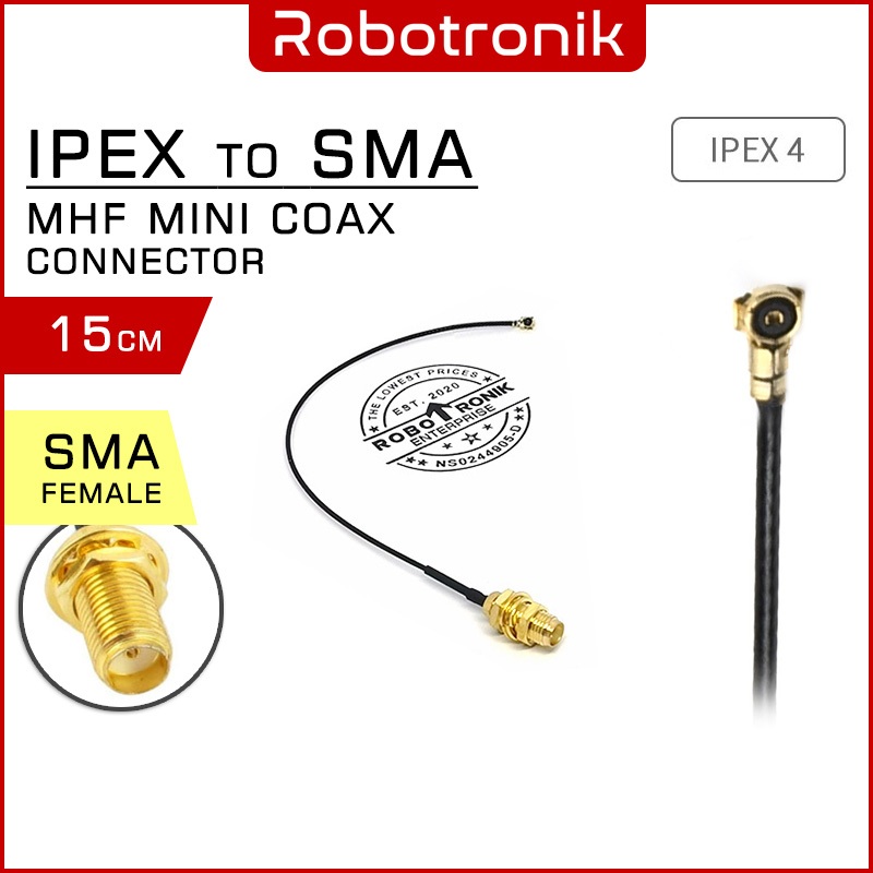 IPEX to SMA [Female] Connector Cable - (uFL / u.FL / IPX / IPEX / IPX ...