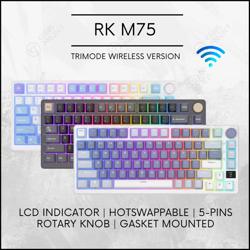 [READY STOCK] RK Royal Kludge RK M75 75% RGB Hotswap 3 Mode Gaming ...