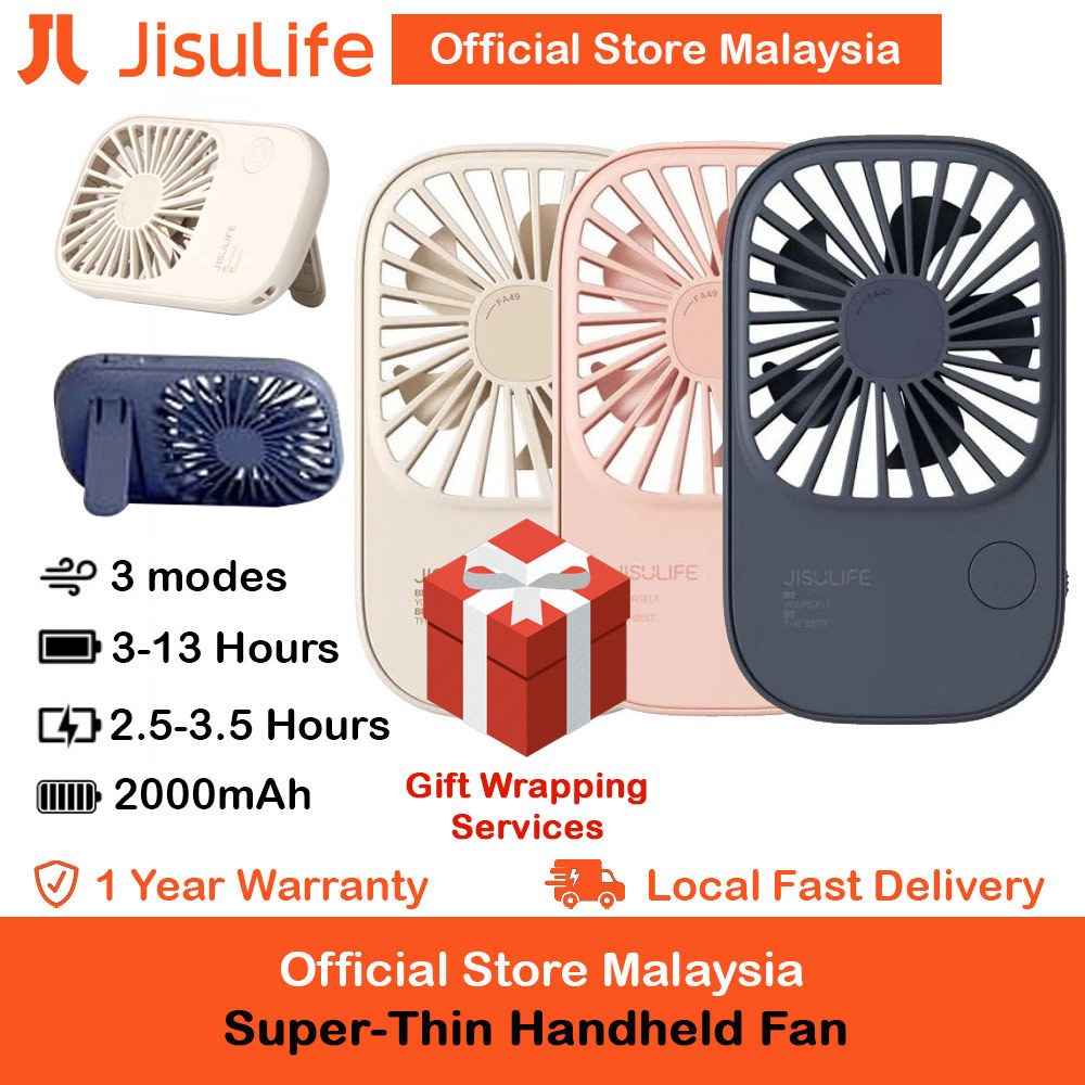 Jisulife Handheld Fan Ultra Slim Lightweight Mini Fan Small Pocket Size ...