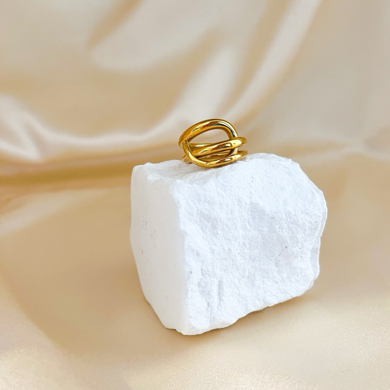 [Premium quality] Bulky thick ring stainless steel with Zirconia stone ...