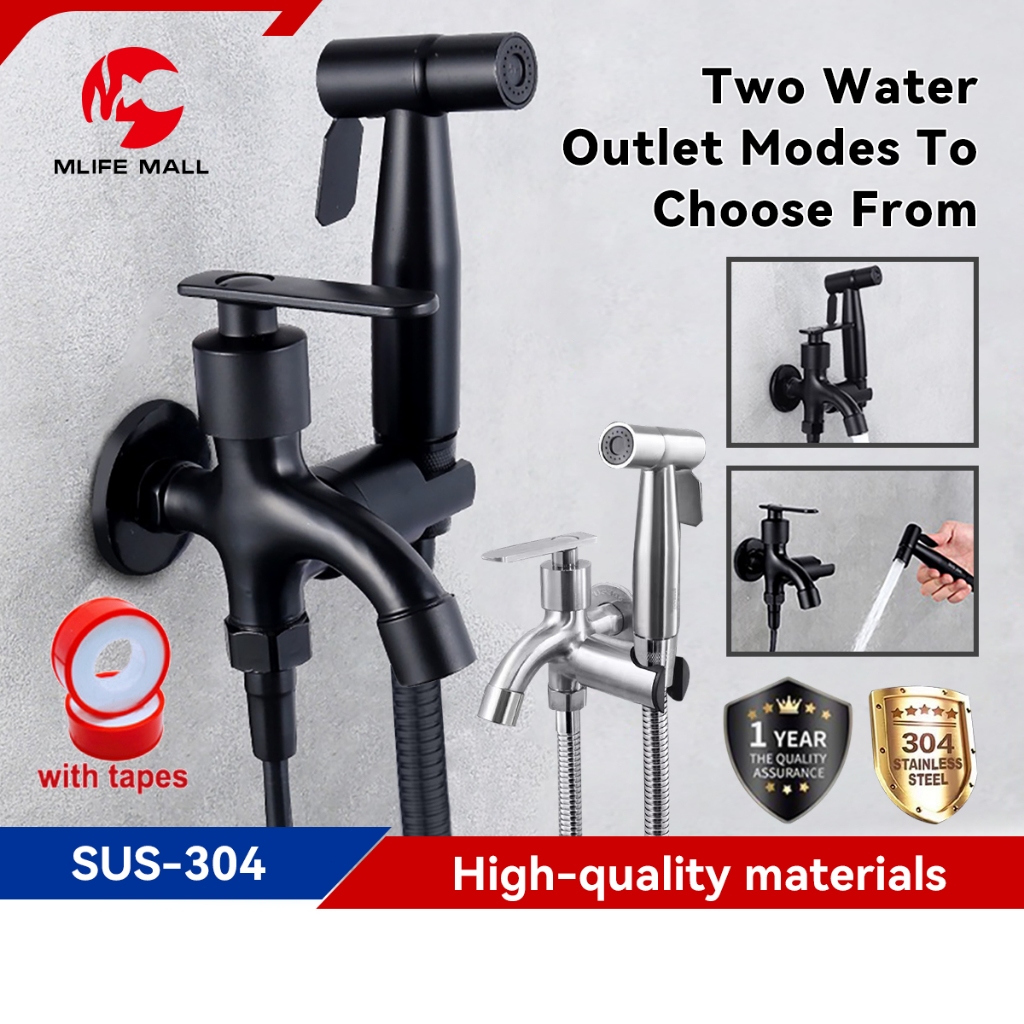 Bidet spray set bidet toilet hose paip toilet pipe two way bathroom ...