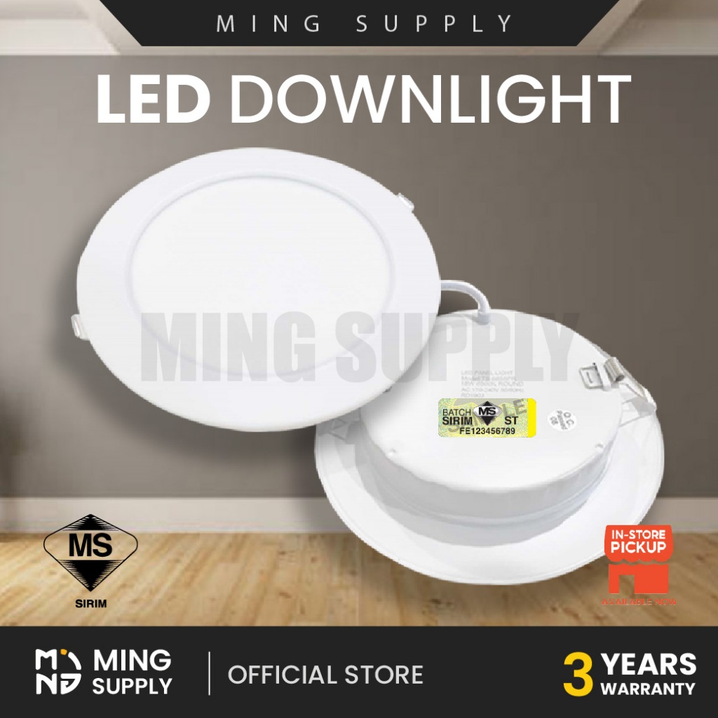 [Sirim] LED Downlight 9W 12W 18W 24W Round 4" 6'' 8" Recessed Down ...