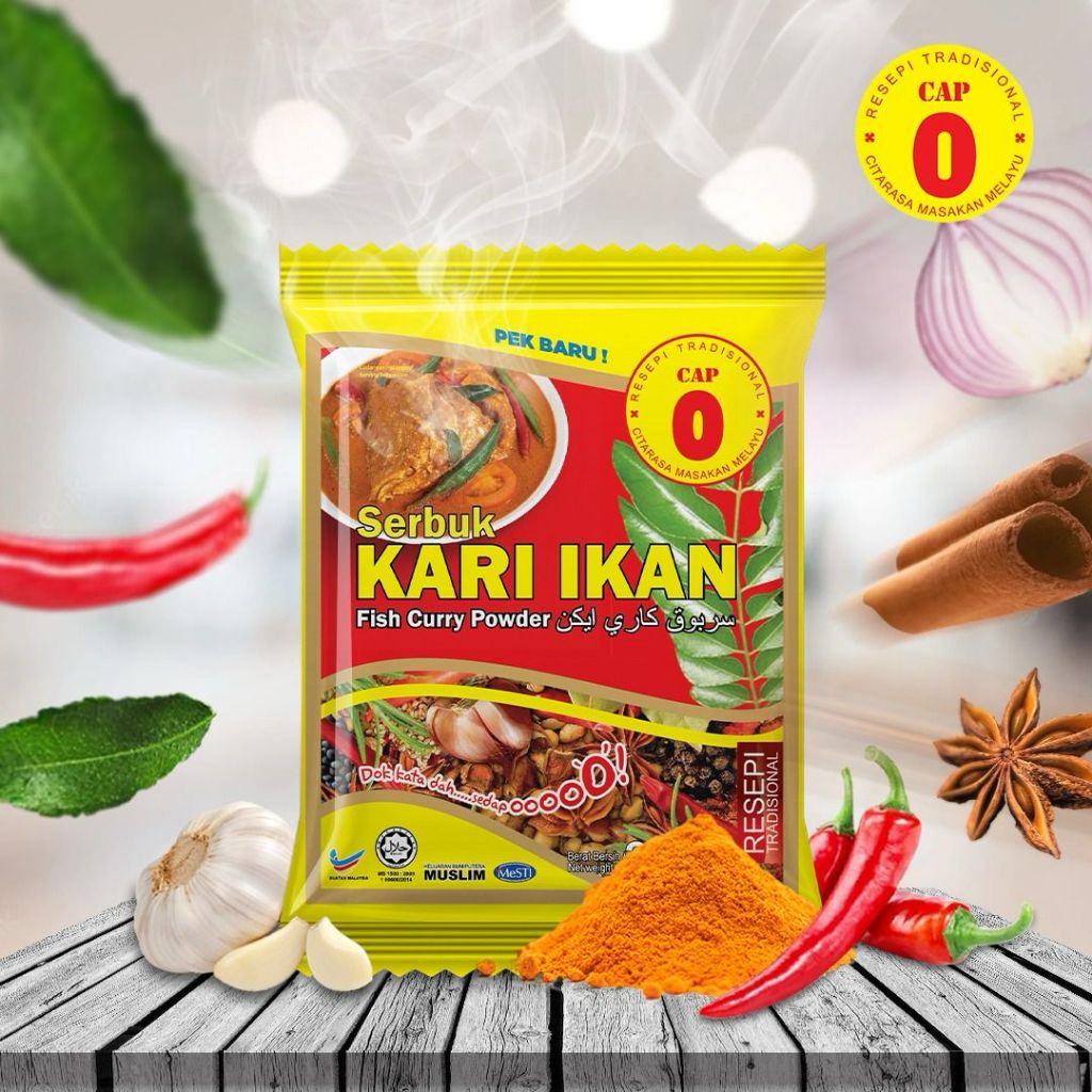 CAP O Rempah Kari 250g Ikan ,Ayam Daging, Gulai Ayam Daging, Kurma ...