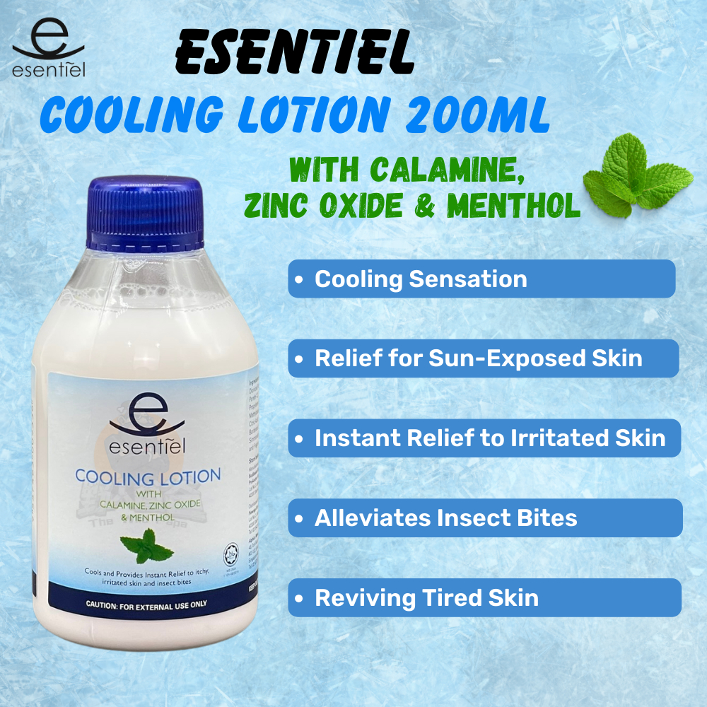 ESENTIEL Cooling Lotion With Calamine, Zinc Oxide & Menthol 200ml ...