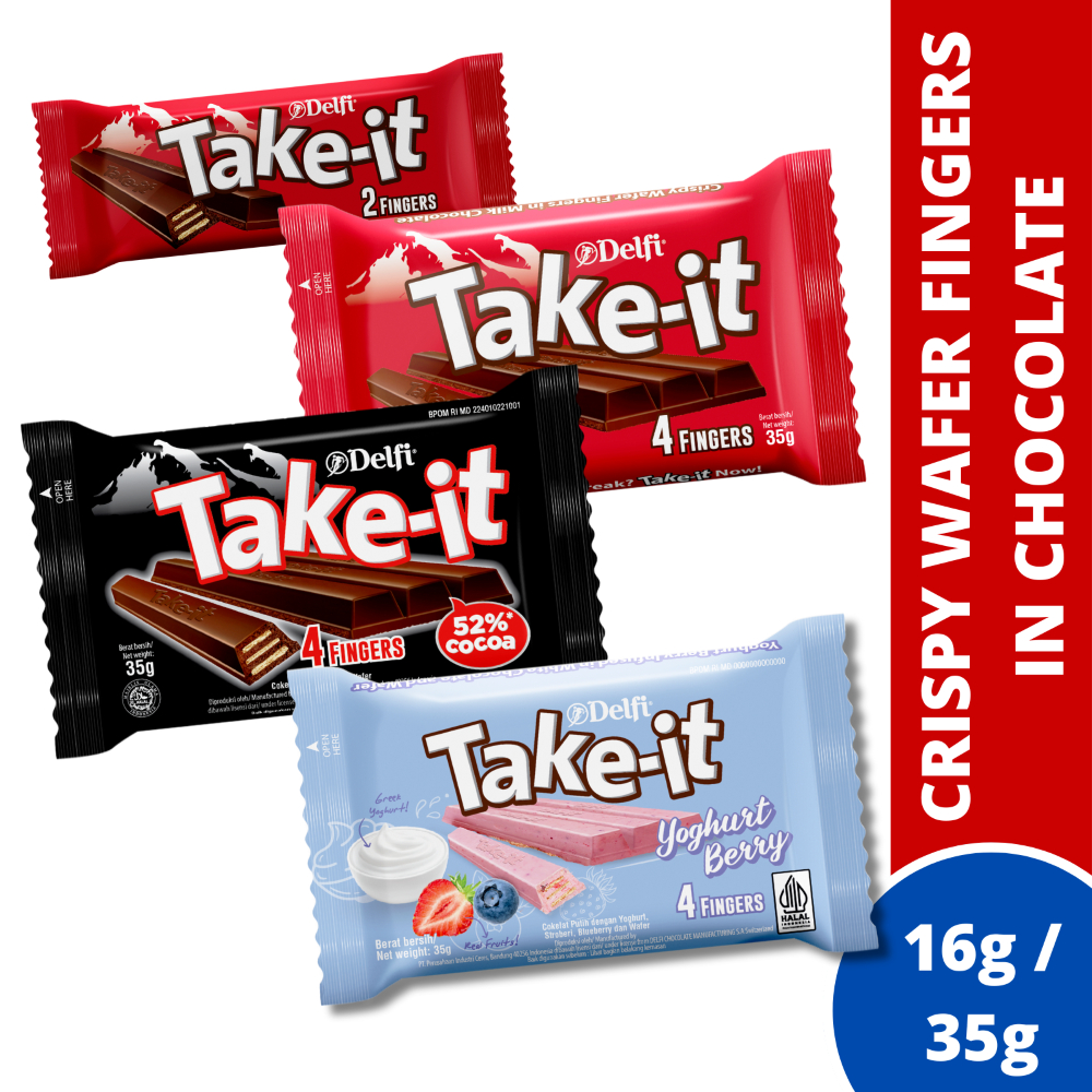 Delfi Take-It Wafer Fingers Chocolate - Assorted (16g/35g/96g) | Shopee ...