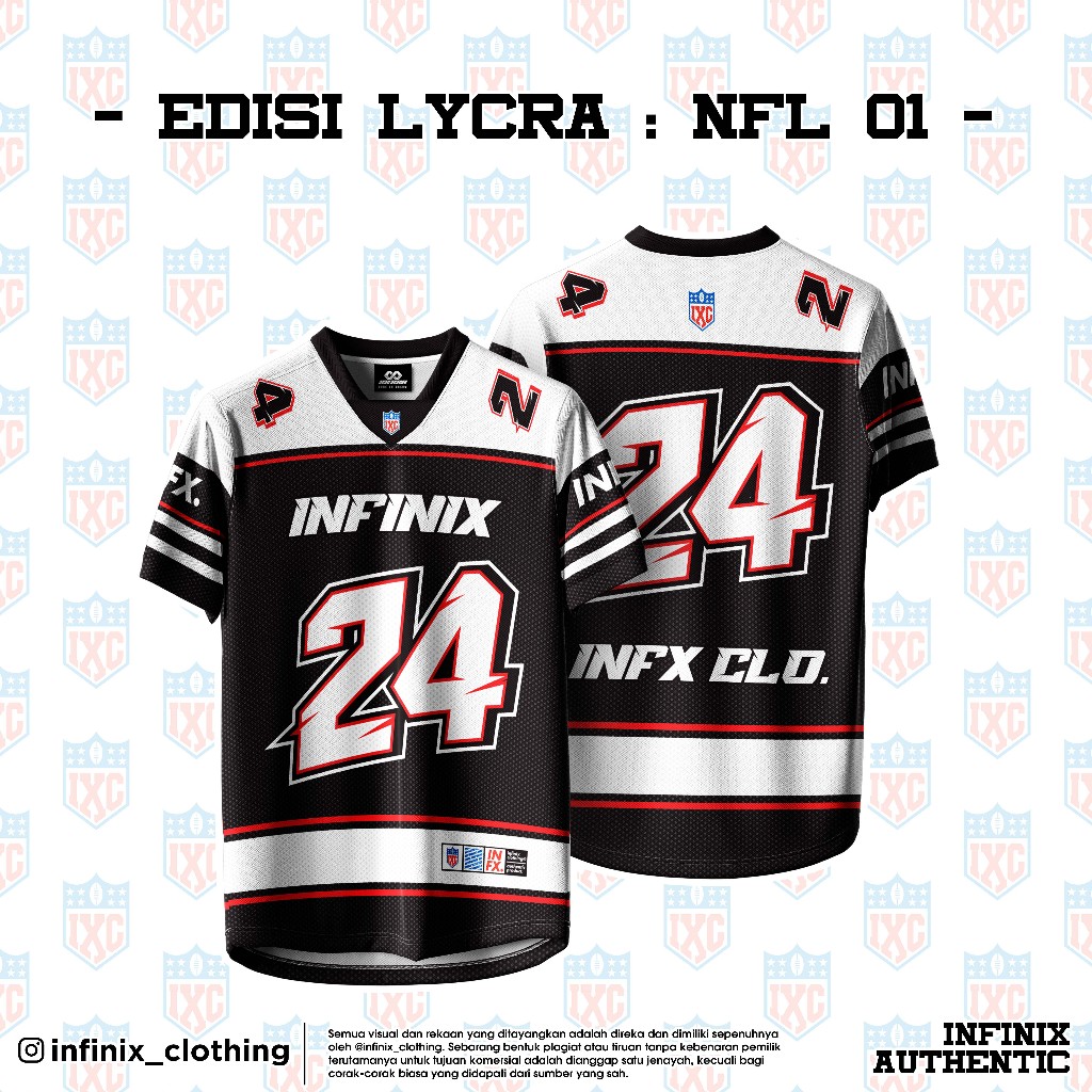 INFINIX CLOTHING® LYCRA 280 GSM Oversized NFL Streetwear Jersey - EDISI ...