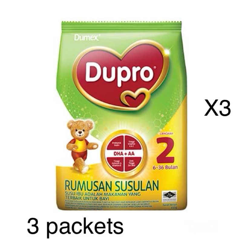 Dupro Step 2 Follow Up Formula for 6-36 Months 850g x 3 packets ...