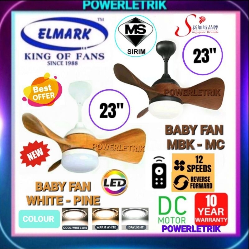 *READY STOCK* ELMARK 23" BABY FAN 6 SPEED FORWARD REVERSE DC MOTOR ...
