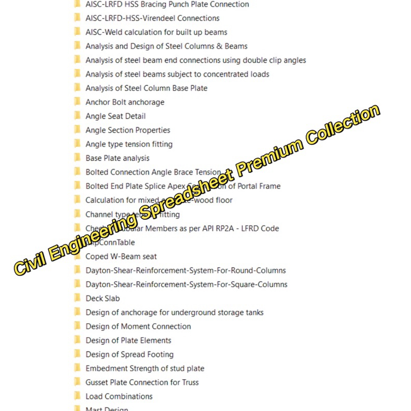 Civil Engineering Excel Spreadsheet Premium Collection | Shopee Malaysia Civil Engineering Excel Spreadsheet Premium Collection | Shopee Malaysia