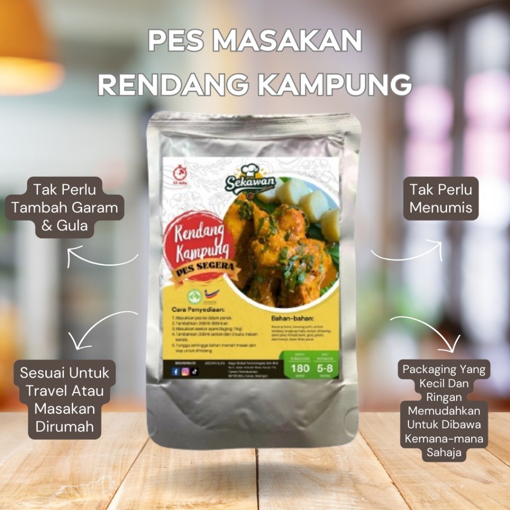 Pes Rendang Kampung/Pes Masakan/Perencah Masak 180g/ Rendang Ayam ...