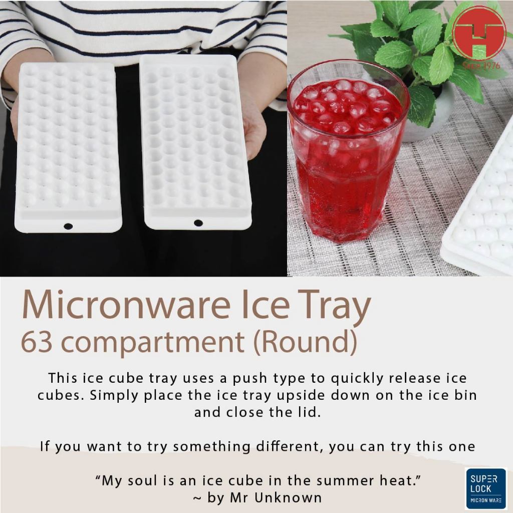 [TeoHin] Micronware Ice Tray Grid Spherical Round Ice Ball Plate Jelly ...