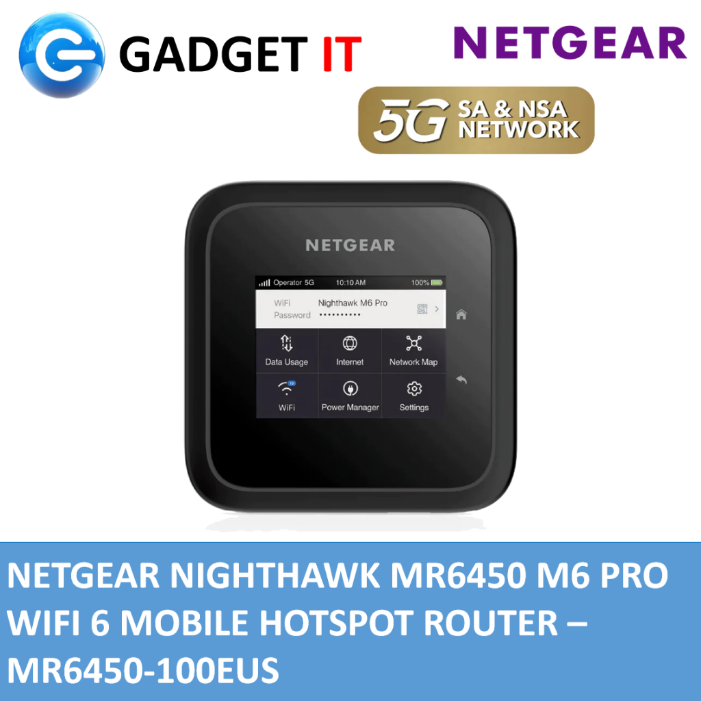 NETGEAR NIGHTHAWK MR6550-100EUS M6 PRO WiFi 6 MOBILE HOTSPOT ROUTER (5G ...