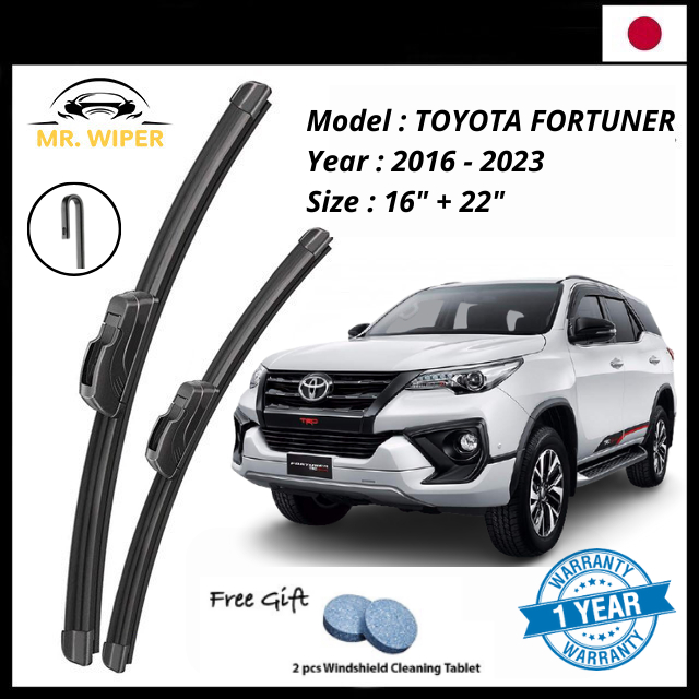 🔥MR WIPER🔥 TOYOTA FORTUNER NEW AN150 (2016-2023) MR WIPER JAPAN TECHNOLOGY WIPER BLADE ...