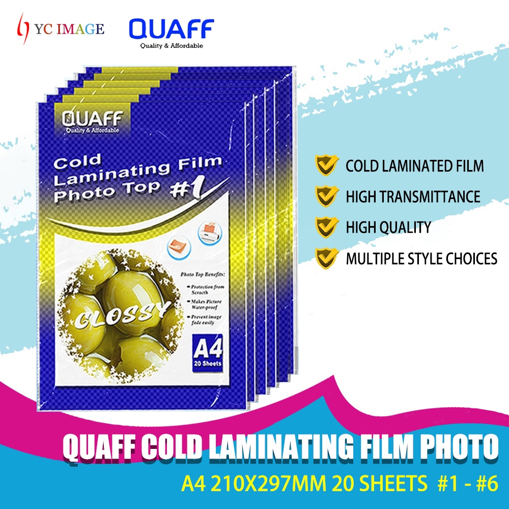 Quaff PVC Photo Top A4 Size 80 Micron Cold Laminating Film 20 Sheets ...