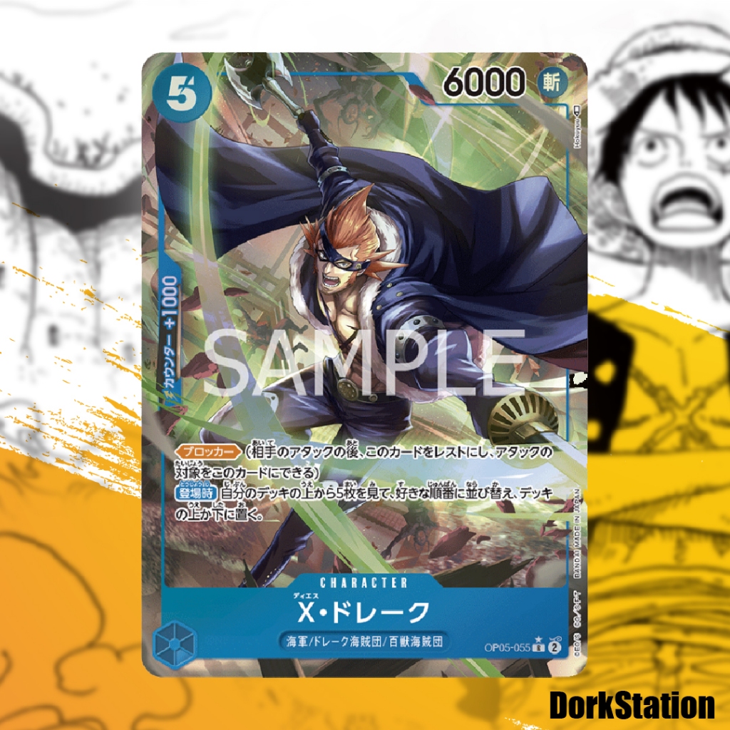 One Piece OP05-055 X-Drake Card op05 Alternate Art AA Parallel R TCG | Shopee Malaysia