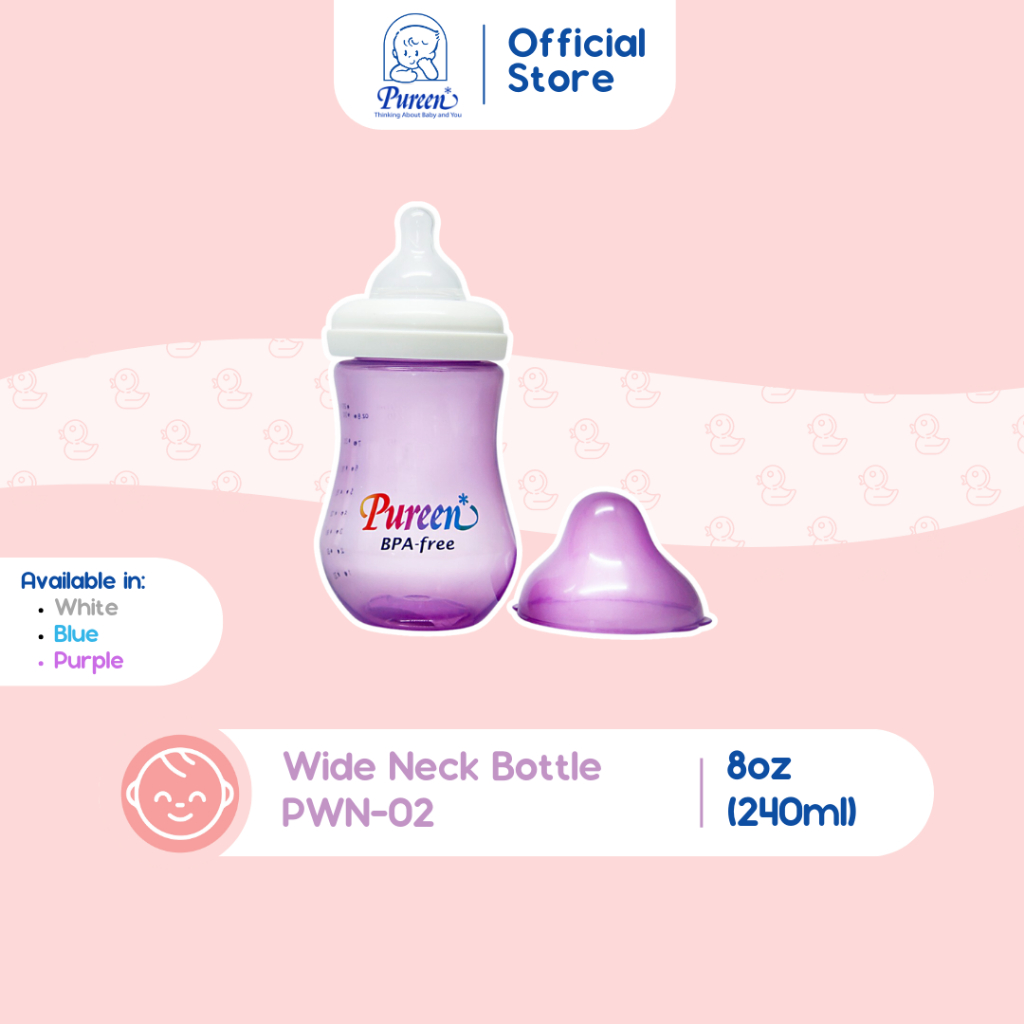 Pureen Wide Neck Bottle 8oz (240ml) PWN-02 | Shopee Malaysia