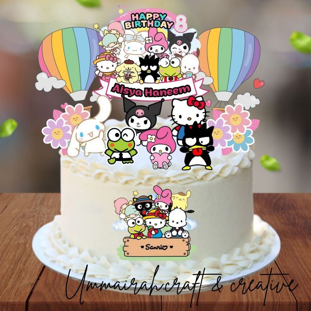 Sanrio kuromi cinnamoroll my melody hello kitty keroppi | Cake Topper ...