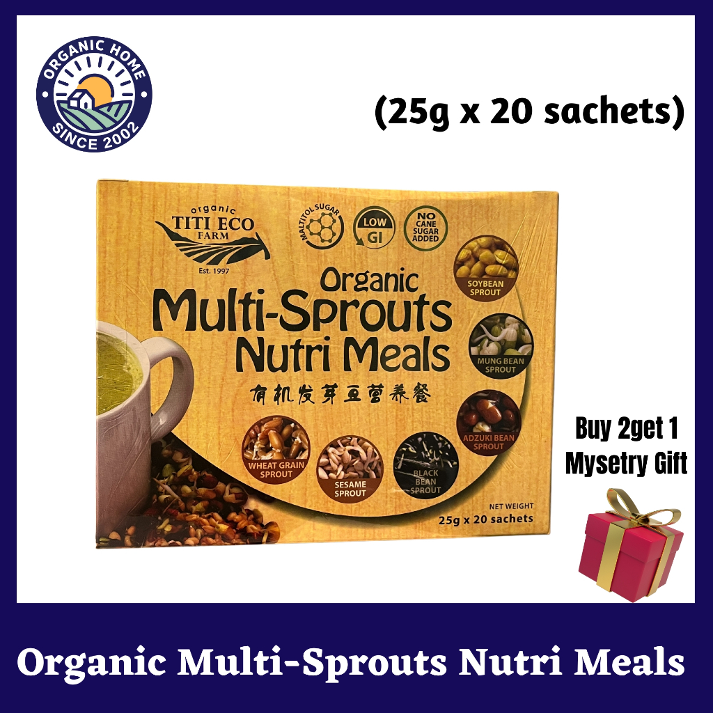 TITI ECO Farm Certified Organic Multi-Sprouts Nutri Meals (500g - 25g x ...