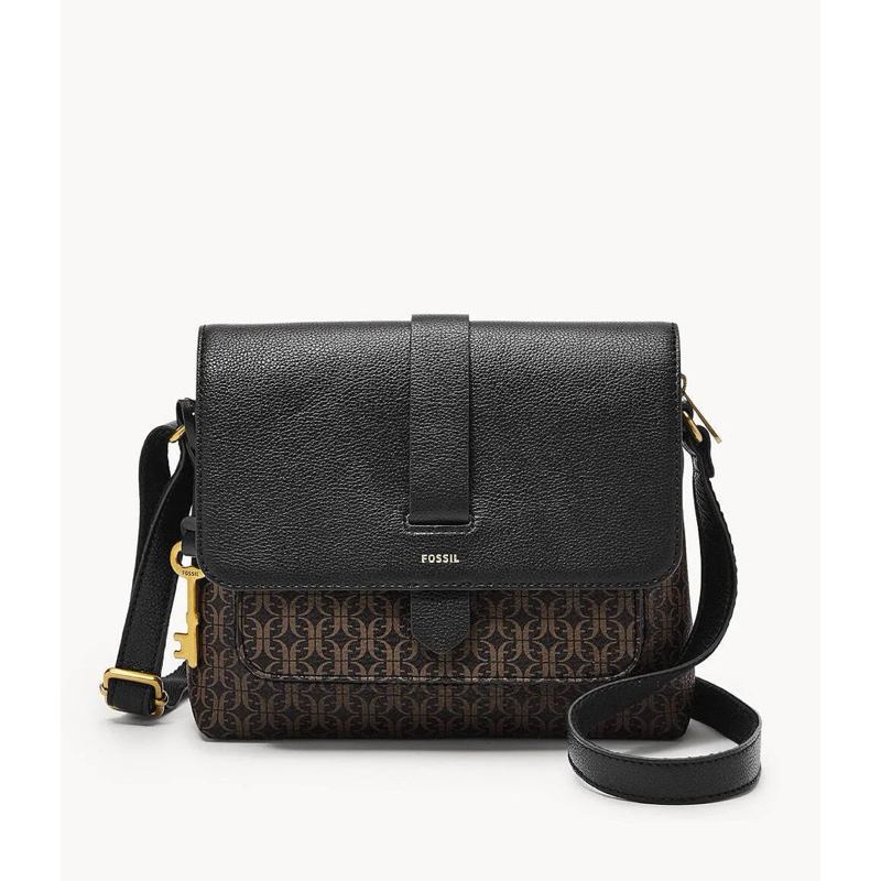 Fossil Kinley Small Crossbody in Signature Brown Black | Shopee Malaysia