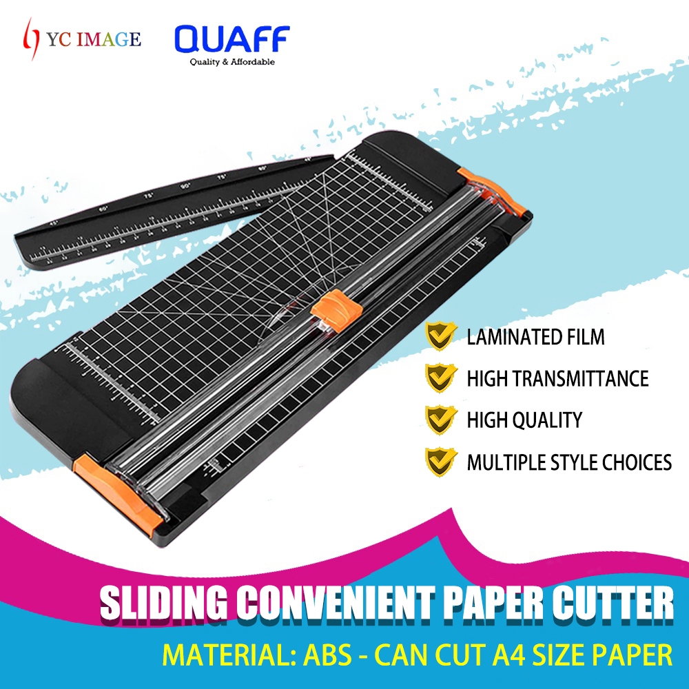 QUAFF Paper Cutter Plastic Based / Sliding Cutter / Paper Trimmer A4 ...