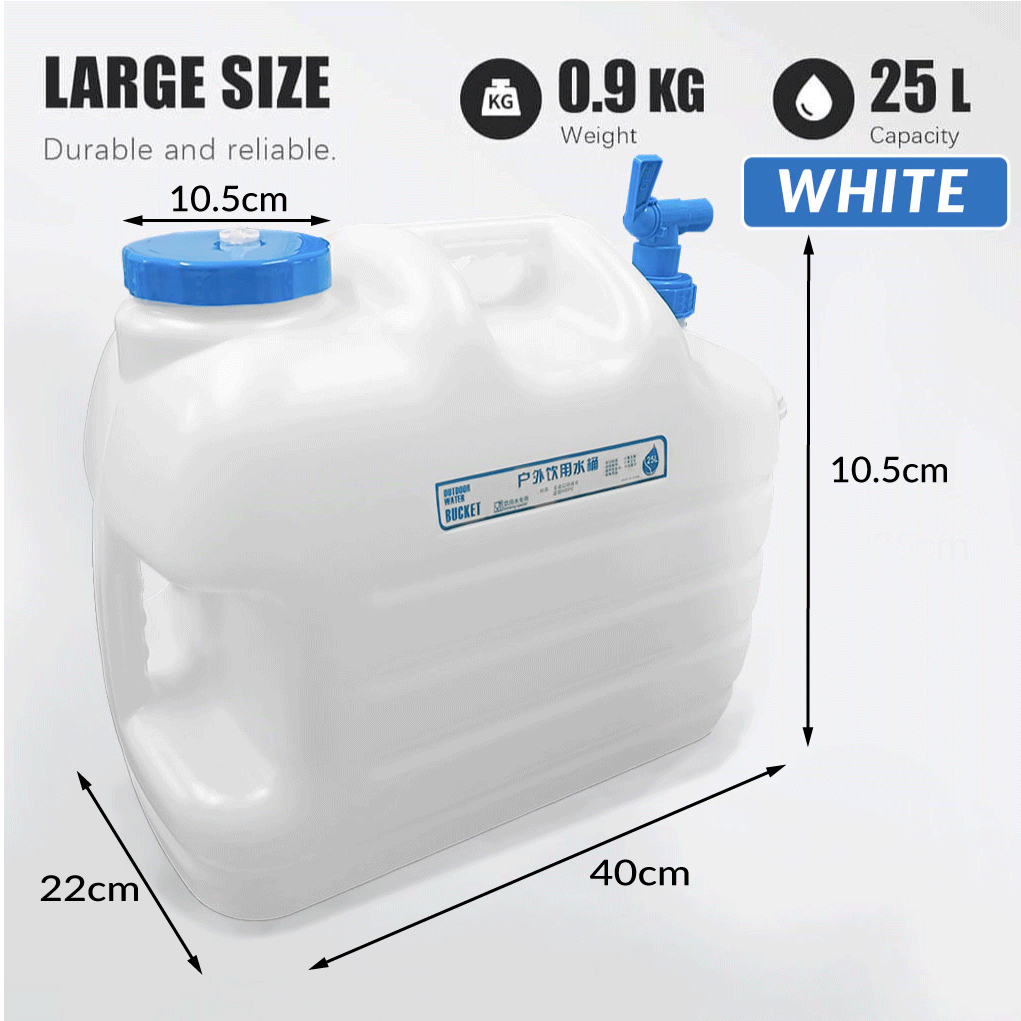 25L Portable Water Tank Camping Water Storage Container BPA Free Bekas Air Tangki Air Tong Water ...