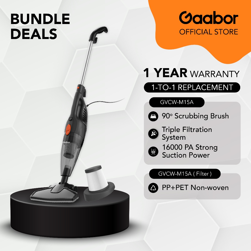 Gaabor 16000PA Vacuum Cleaner Corded Tornado System Multi-Filtration ...