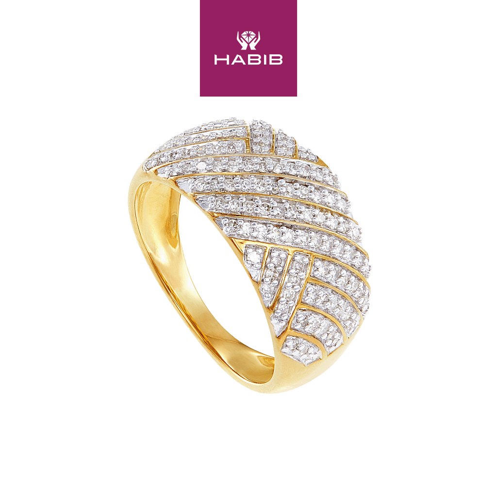HABIB Tapered Band Diamond Ring in 375/9K Yellow Gold 24707 | Shopee ...