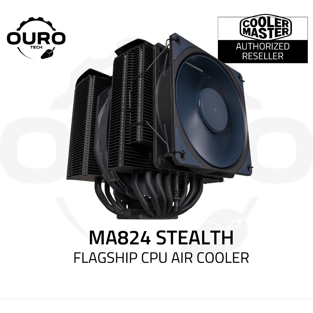 COOLER MASTER MA824 STEALTH FLAGSHIP CPU AIR COOLER | MOBIUS FANS | 8 ...