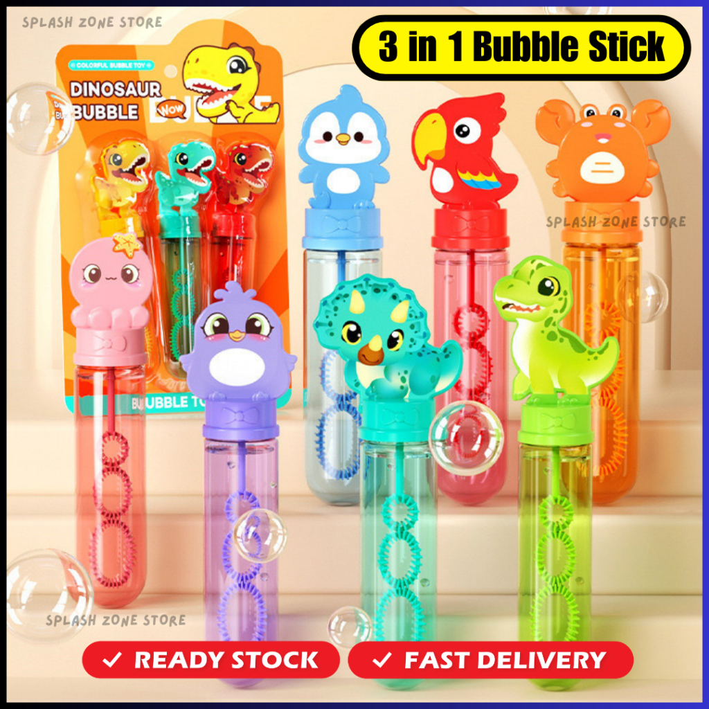 3 in 1 Pack Bubble Stick Children's Blow For Outdoor Party Water Play ...