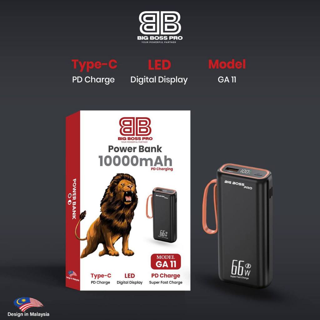 NEW ARRIVAL BIG BOSS PRO SLIM POWER BANK MODEL GA11 | Shopee Malaysia