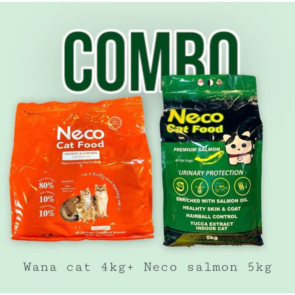 Neco Cat Salmon 5kg + Wana Cat 4kg (Combo) | Shopee Malaysia