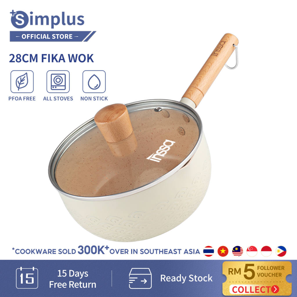 SIMPLUS 18/20cm Yukihira Japanese Cooking Pot Milk Pan Baby Cooking Pot for 2-3 persons Wooden ...