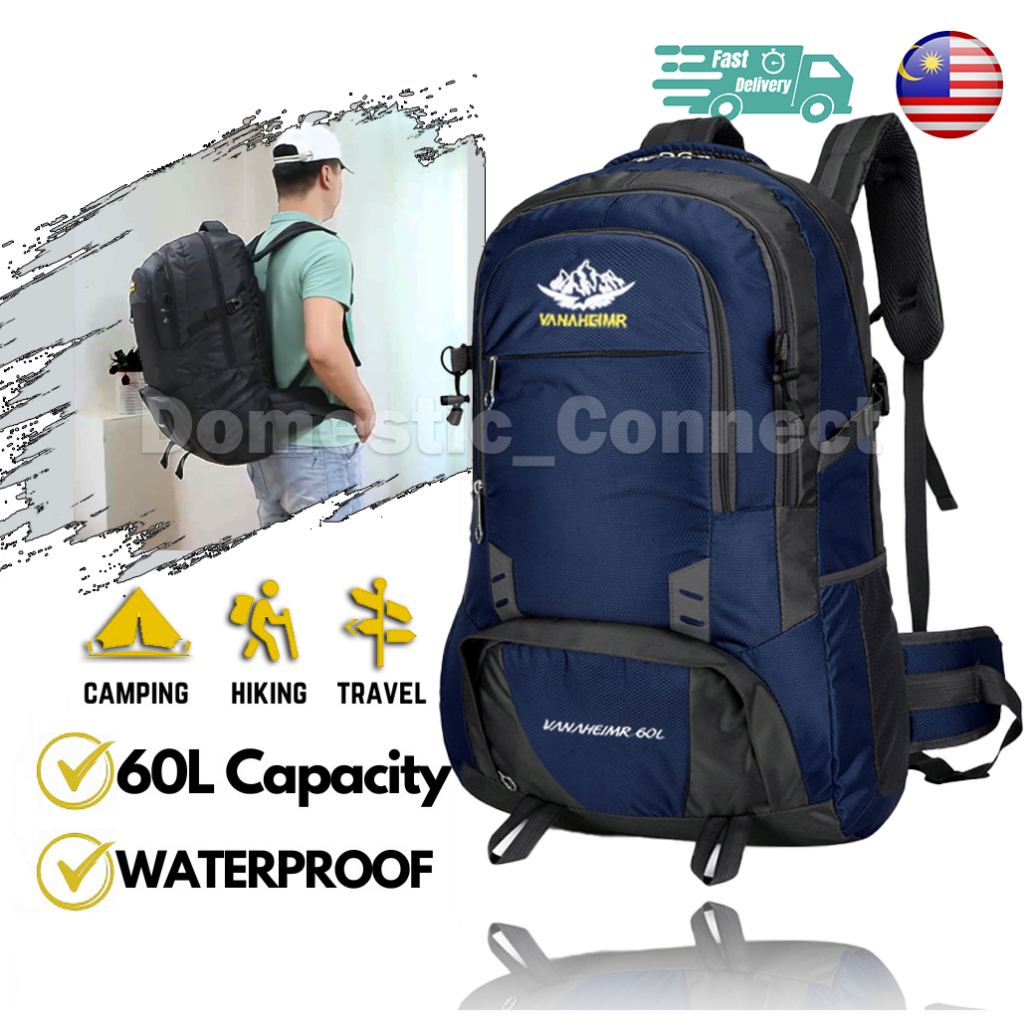 VANAHEIMR 60L Travel Backpack Waterproof Outdoor Hiking Bag Large ...