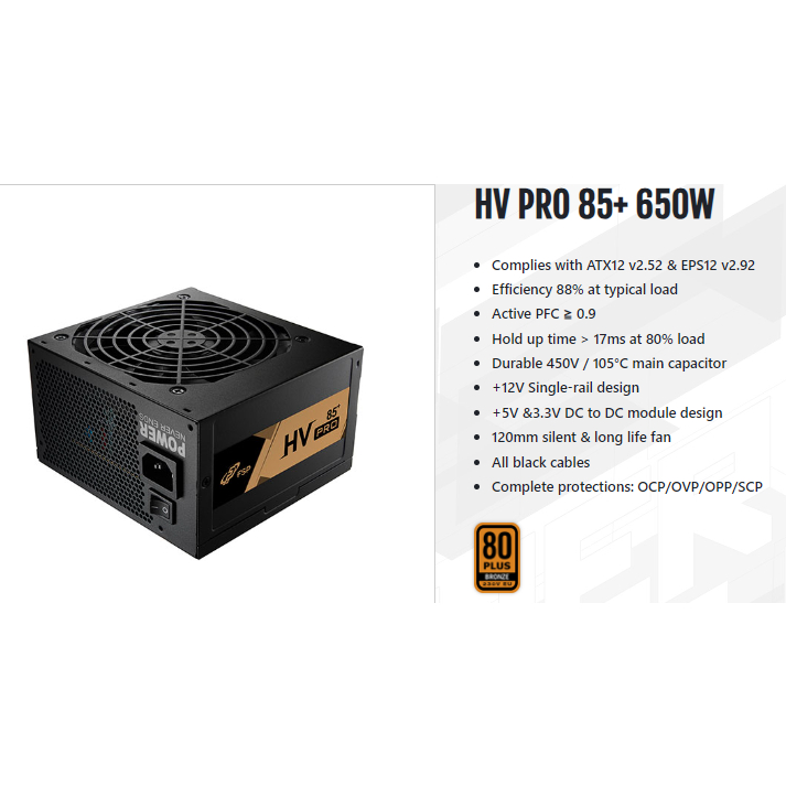 FSP 550W 650W HV PRO 80+ HYPER 80+ PRO 80 PLUS Bronze PSU 550 Watt ...