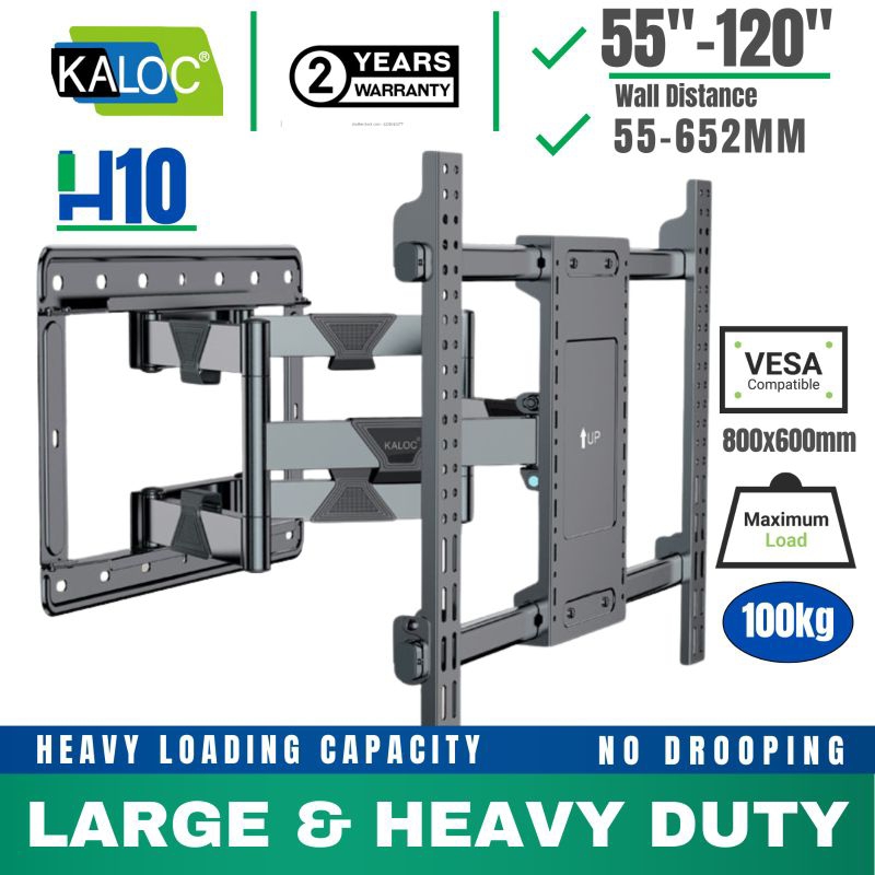 KALOC KLC H10 65-120" HEAVY DUTY Full Motion TV Wall Mount for Big TV ...