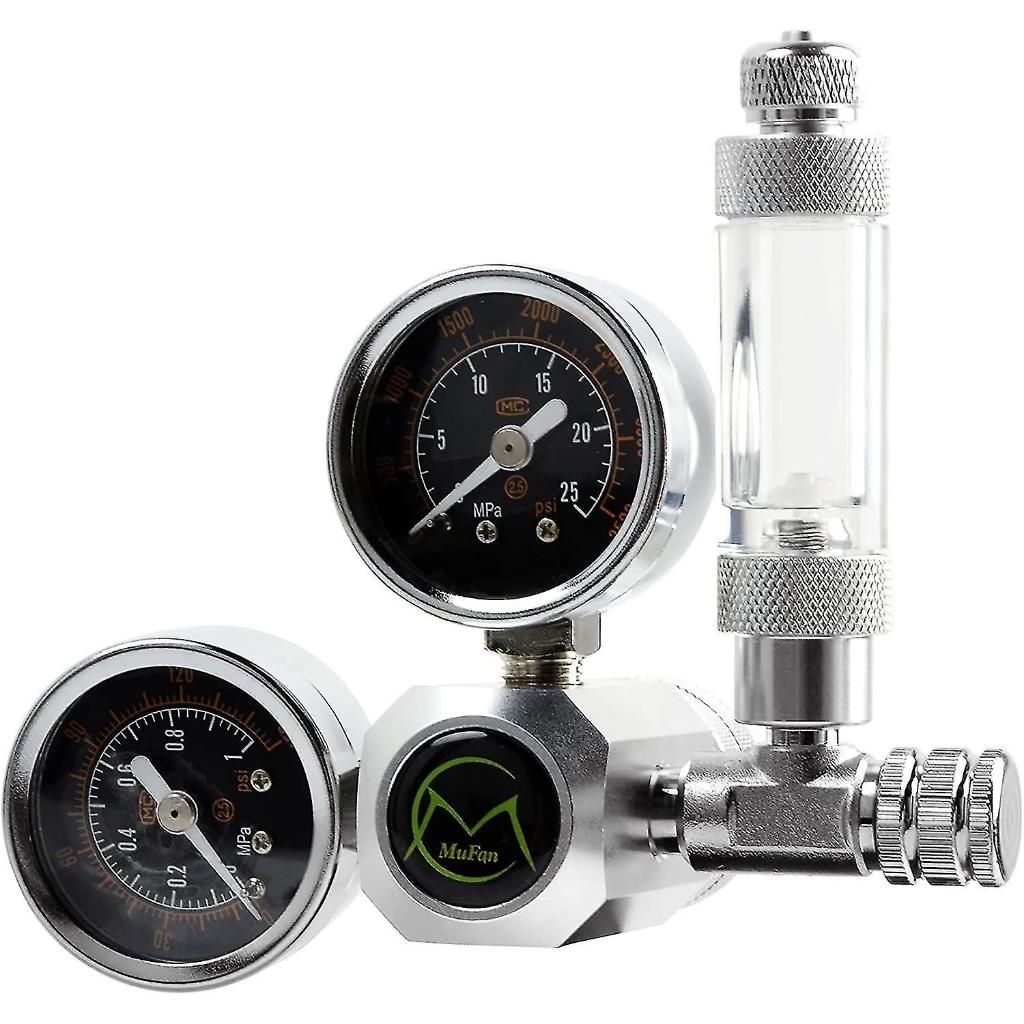 Mufan Dual Gauge Manual Co2 Regulator with Bubble Counter G5/8 ( 6 ...