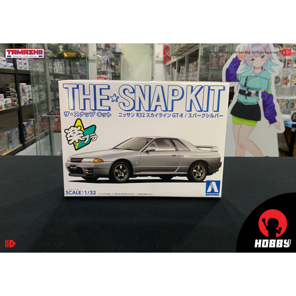 Aoshima The Snap kit Nissan R32 Skyline GT-R (Spark Silver) (Scale 1/32 ...