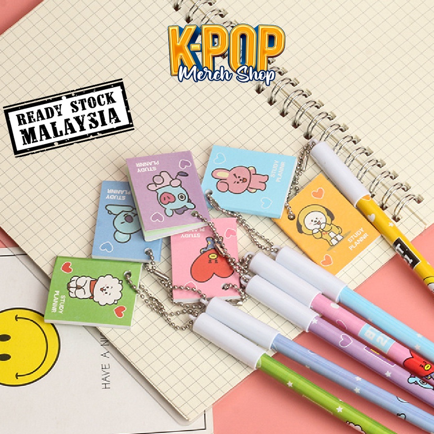 BTS BT21 Tinytan Bangtan OT7 Kpop Merch Pen Ball Point Glitter | Shopee Malaysia