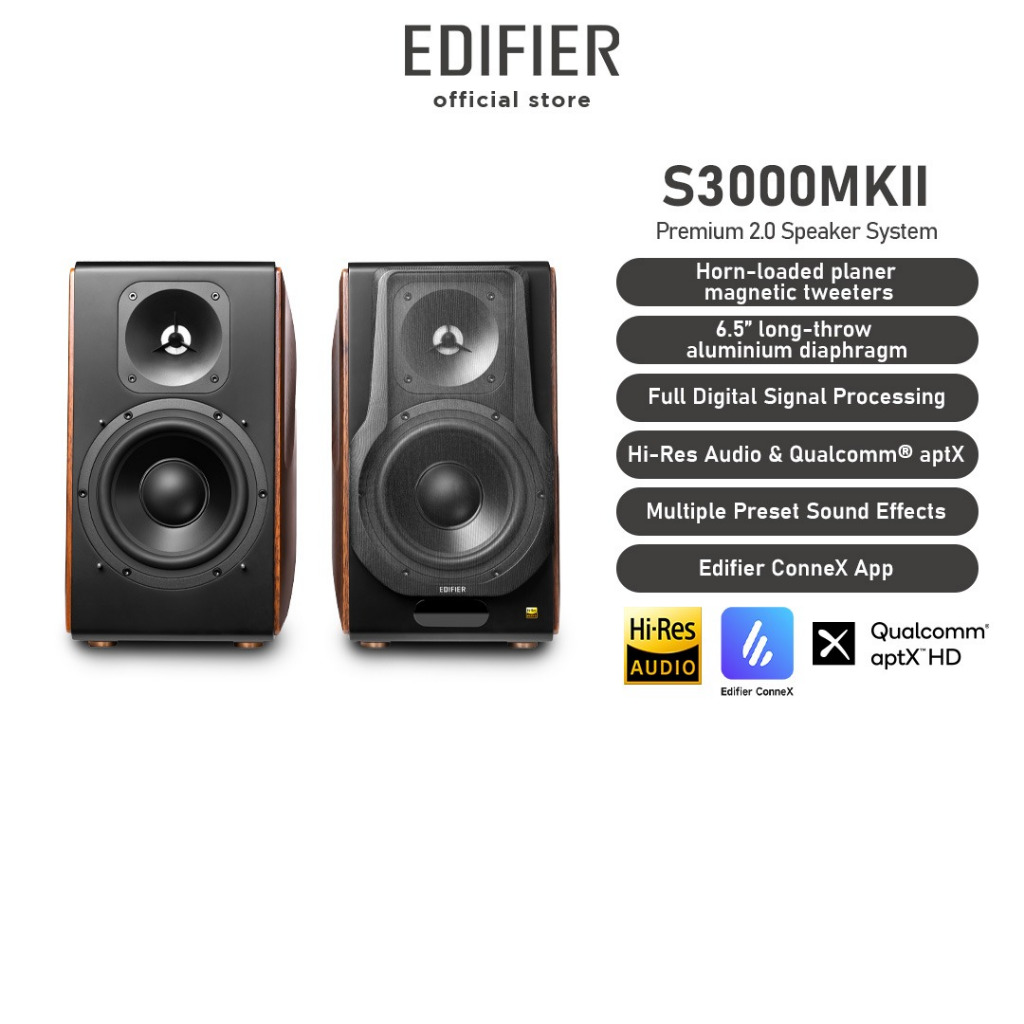 Edifier S3000 MKII Balanced XLR Bookshelf Speakers - Bluetooth V5.0 ...