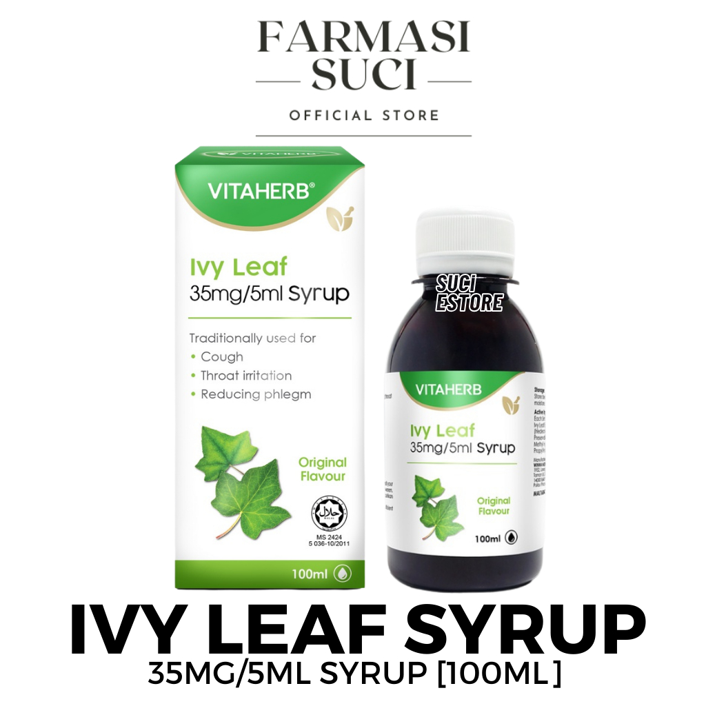 Vitaherb Ivy Leaf 35mg/5ml Syrup 100ml Original Flavour - Cough, Throat ...