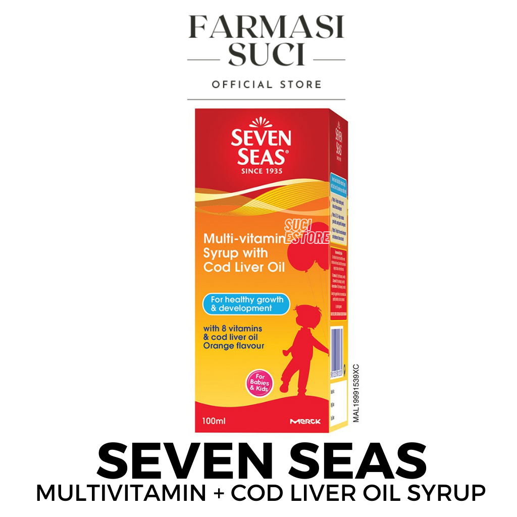 Seven Seas Multi-Vitamin Syrup with Cod Liver Oil 100ml - For Babies ...