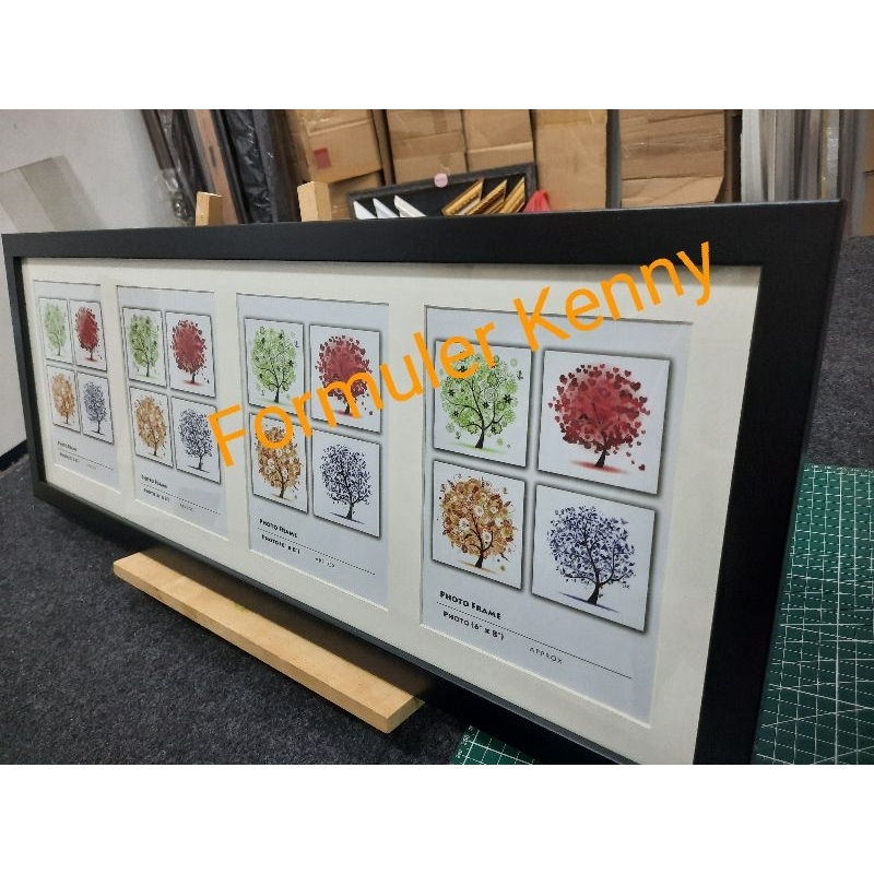 4R 5R 6R Solid Wood 1082B Photo Classic Frame (4 in 1 ) with matboard ...