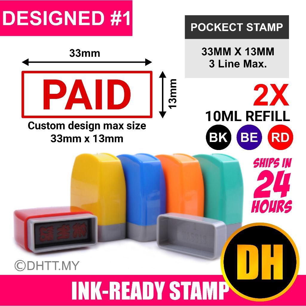 [DESIGN #1] Cop Paid Stamp Paid Customize Text Ink-Ready | Shopee Malaysia