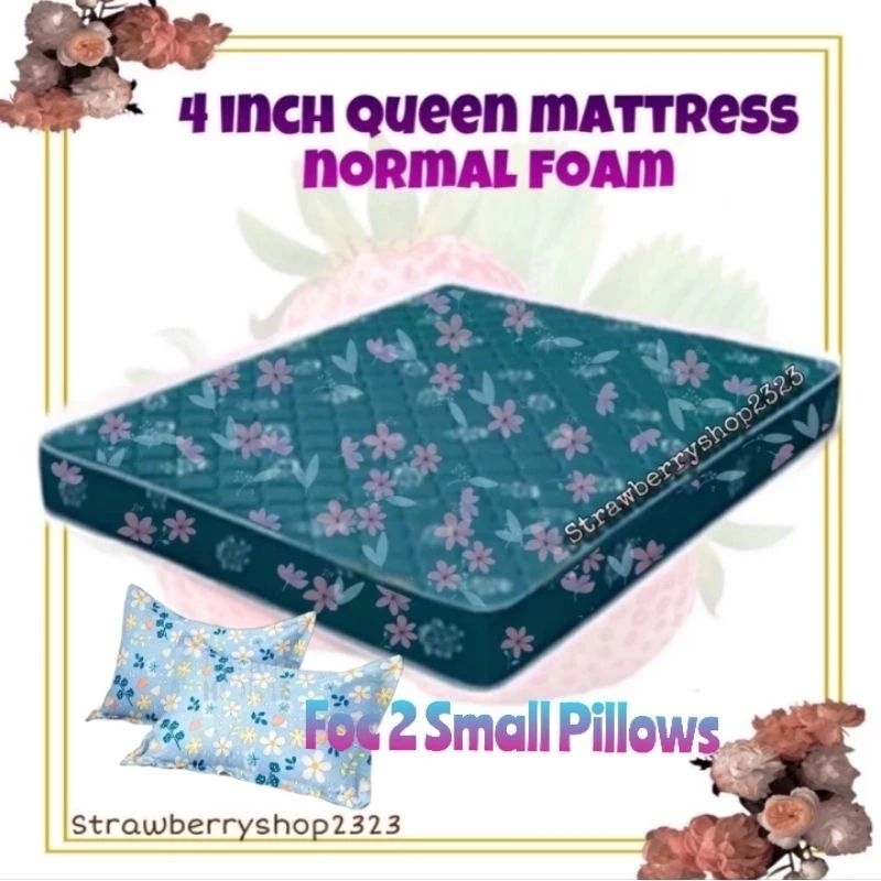 (FREE PILLOW) Tilam Kelamin 4 Inci / 4 Inches Foam Queen Mattress ...