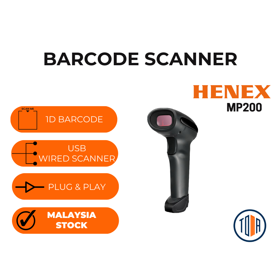 Henex Barcode Scanner MP200 / MP200S HC2000 1D Barcode | Shopee Malaysia