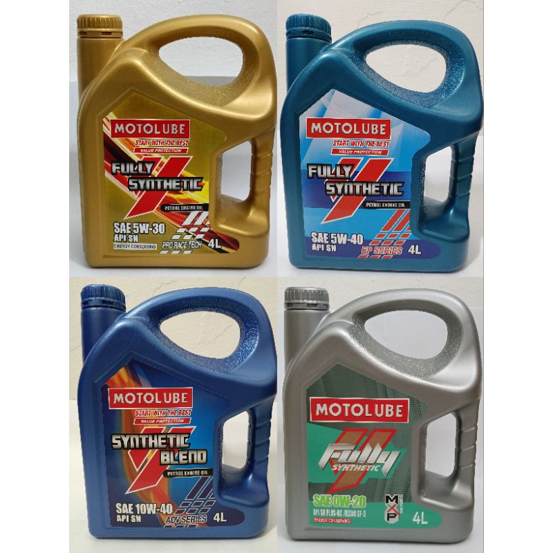 MOTOLUBE 5W-30 5W40 10W40 0W20 API SN Fully Synthetic YOKOHAMA Engine ...