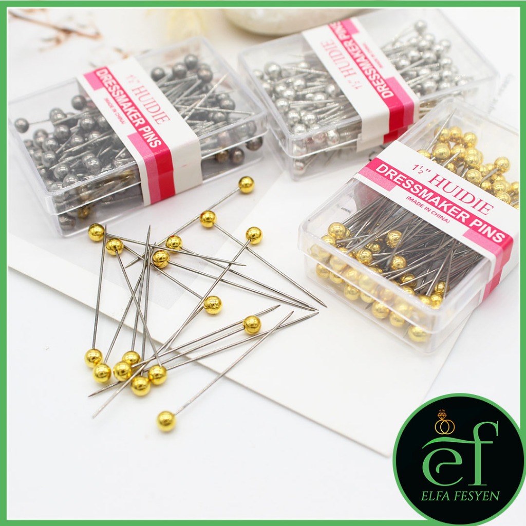 {READY STOCK}100pcs Hijab pin golded pearl Tudung Hijab Pin Jarum ...